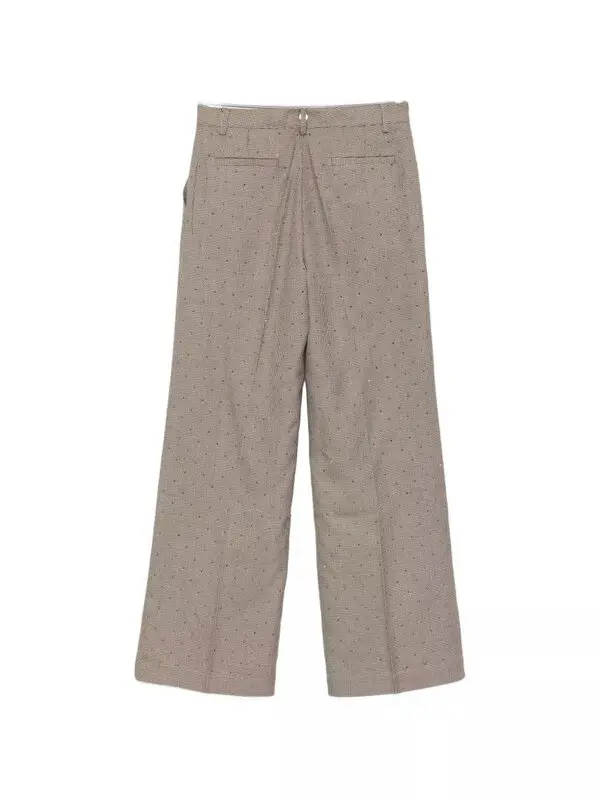 P.a.r.o.s.h Houndstooth-pattern Crystal-embellished Trousers