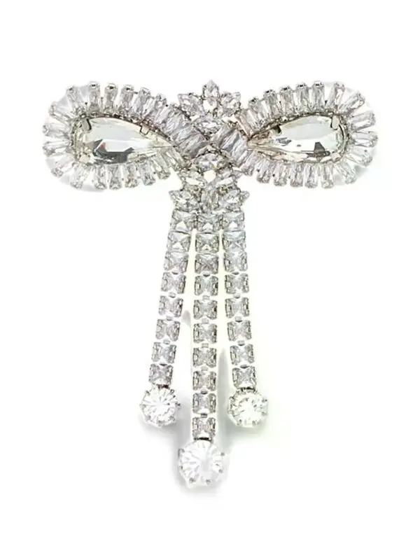 Alessandra Rich Embellished Bow Brooch