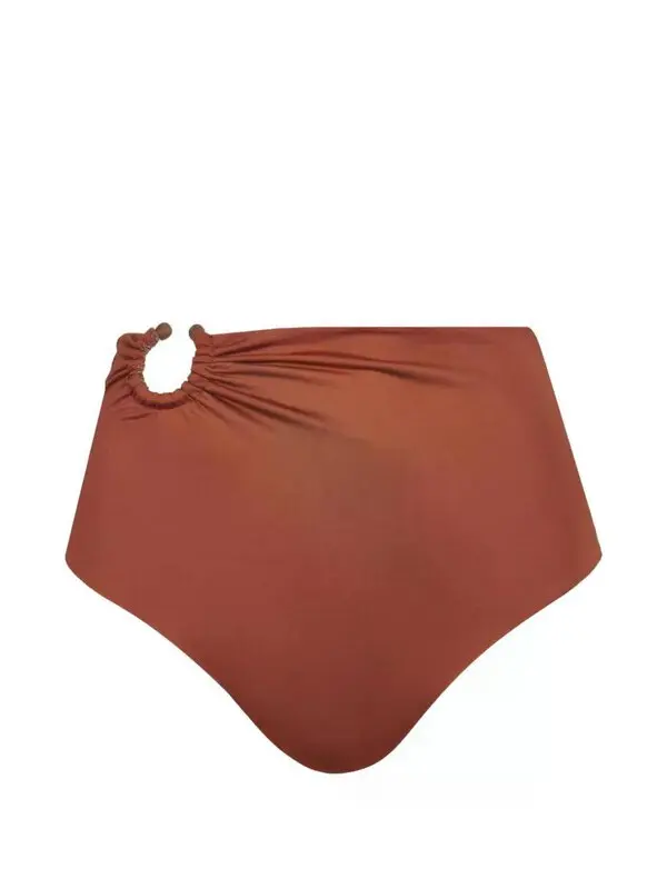 Johanna Ortiz Taita Paisley-print High-waisted Bikini Bottoms - Brown
