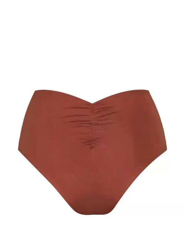 Johanna Ortiz Taita Paisley-print High-waisted Bikini Bottoms - Brown