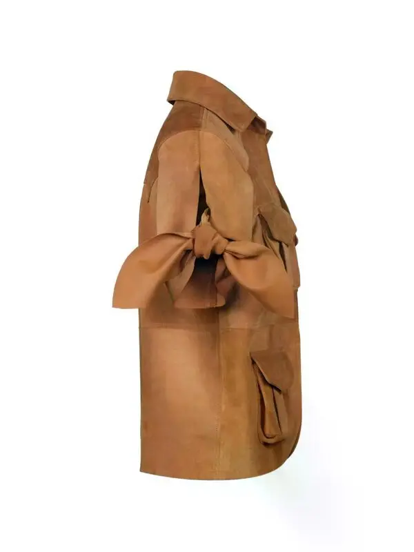 Johanna Ortiz Explorer Bow-detail Suede Shirt