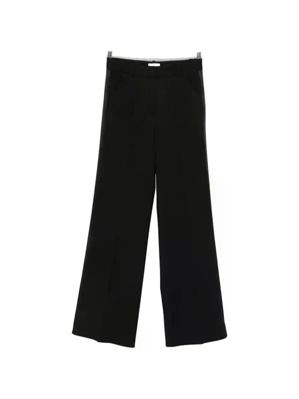 P.a.r.o.s.h Satin-trim Pressed-crease Trousers - Black