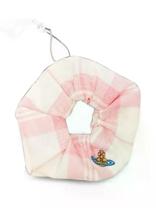 VIVIENNE WESTWOOD Orb-embroidered Check-pattern Scrunchie