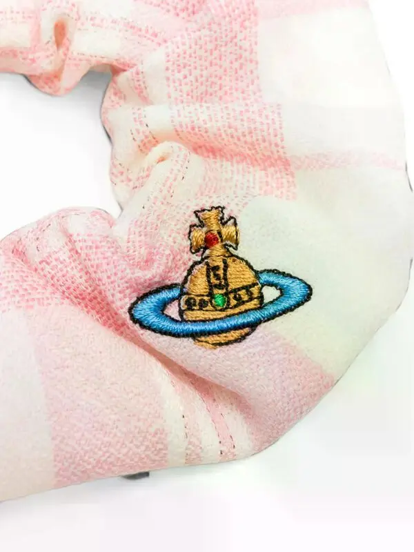 VIVIENNE WESTWOOD Orb-embroidered Check-pattern Scrunchie