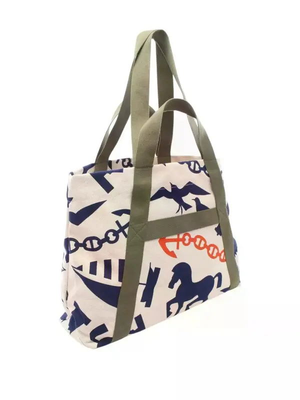 Hermès 2010-2026 Canvas Picto De Plage Beach Bag Tote Bag - Neutrals