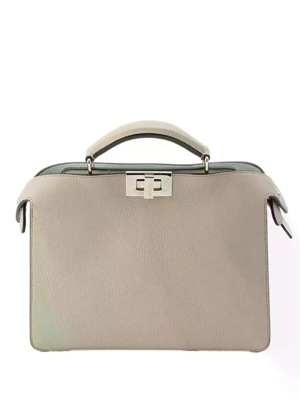 Fendi 2000-2010 Mini Leather Peekaboo Iseeu Satchel - Neutrals
