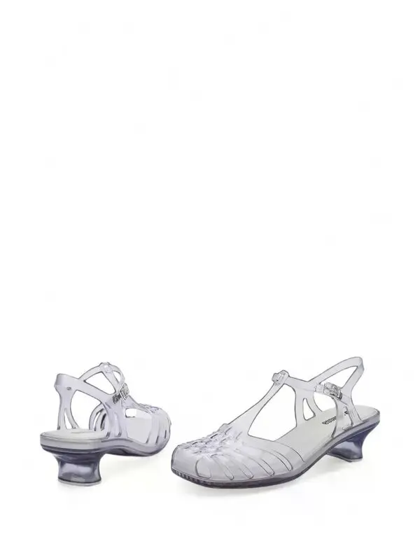 Melissa Vixen Transparent Cage Sandals With Kitten Heel
