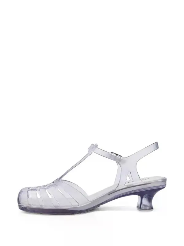 Melissa Vixen Transparent Cage Sandals With Kitten Heel