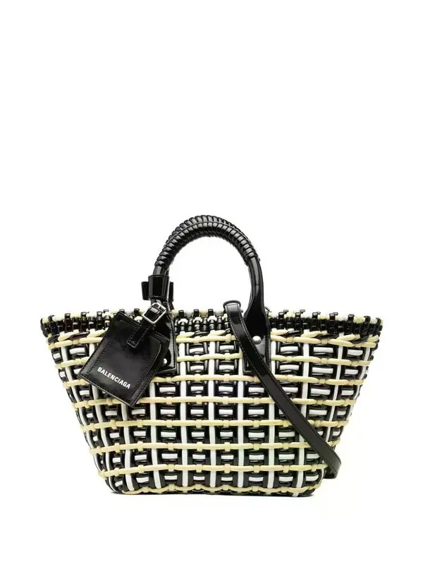 Balenciaga 2022 Faux Leather Bistro Basket Bag Xs Satchel - Yellow