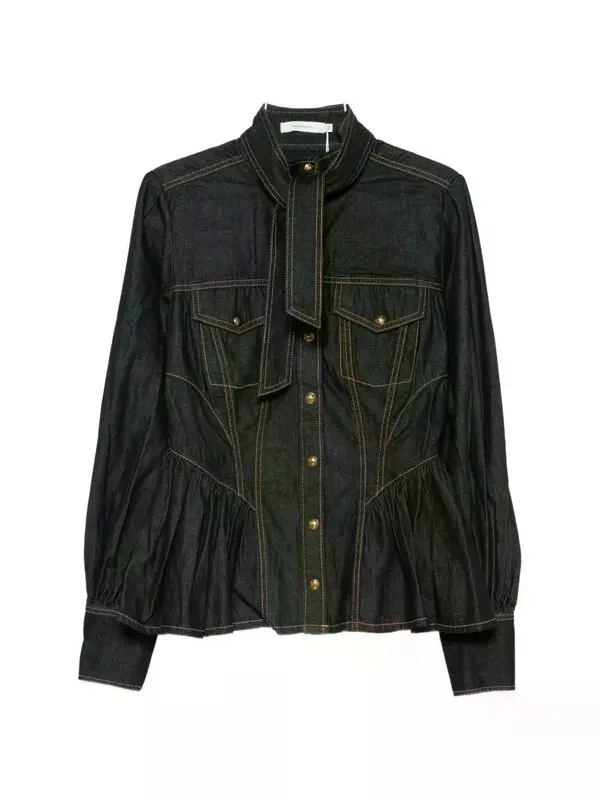 Zimmermann Pussy-bow Peplum Shirt