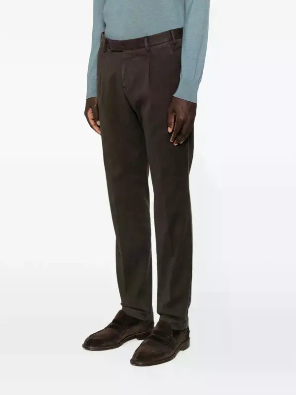 PT TORINO Pleated Stretch Cotton Trousers
