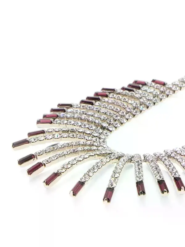 Alessandra Rich Crystal-embellished Fringed Necklace