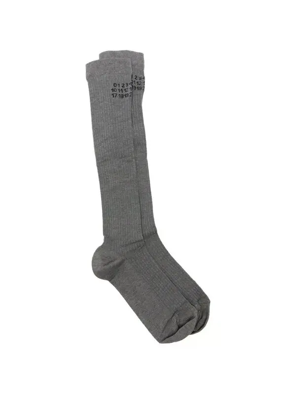 MAISON MARGIELA Logo-print Ribbed Socks