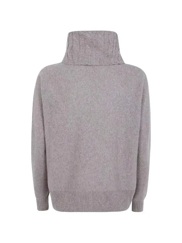 D.exterior Cable-knit Roll-neck Sweater