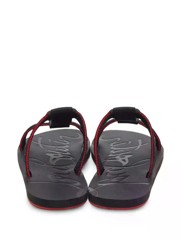 CHRISTIAN LOUBOUTIN Surf Flat Logo-strap Sandals - Black