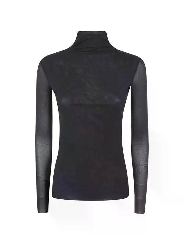 D.exterior Sheer High-neck Top