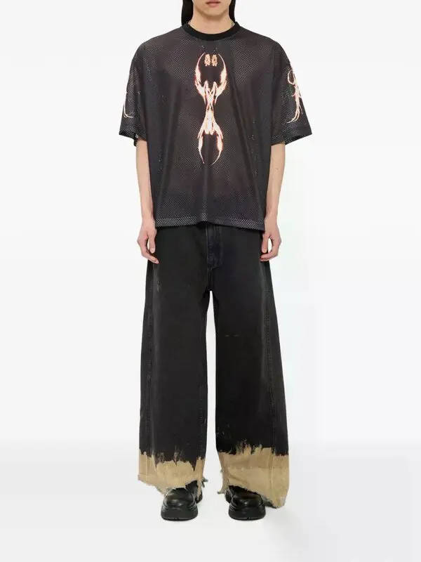 44 LABEL GROUP Graphic Print Mesh T-shirt