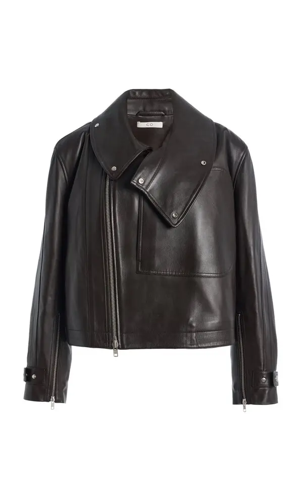 Co Flying Collar Leather Moto Jacket