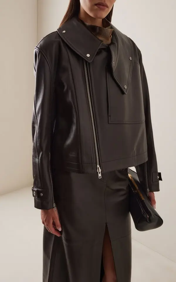 Co Flying Collar Leather Moto Jacket