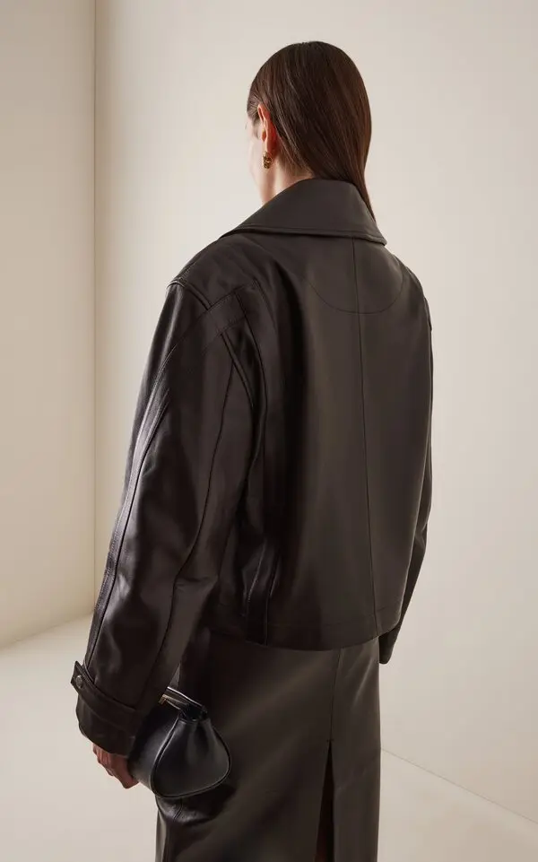 Co Flying Collar Leather Moto Jacket