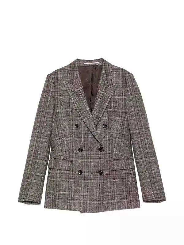 Tagliatore Prince Of Wales Check Double-breasted Jacket - Grey