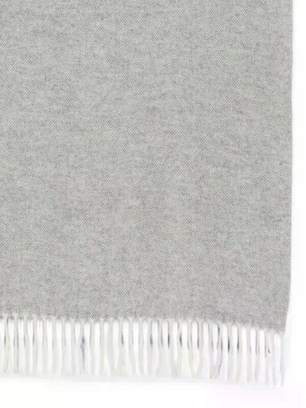GRAN SASSO Herringbone-pattern Fringed Scarf