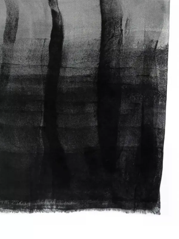 Avant Toi Abstract-print Frayed Scarf
