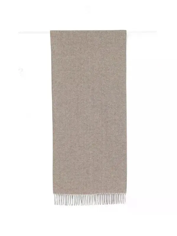 GRAN SASSO Herringbone-weave Fringed Scarf