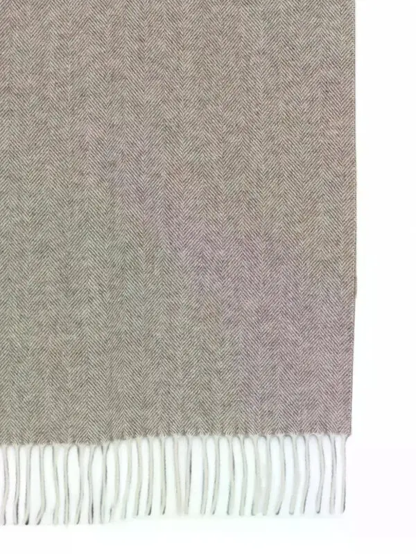 GRAN SASSO Herringbone-weave Fringed Scarf