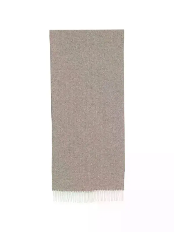 GRAN SASSO Herringbone-weave Fringed Scarf - Neutrals
