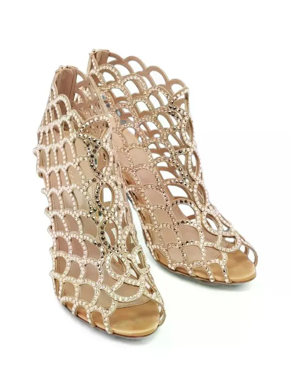 SERGIO ROSSI Cut-out Caged Ankle Boots
