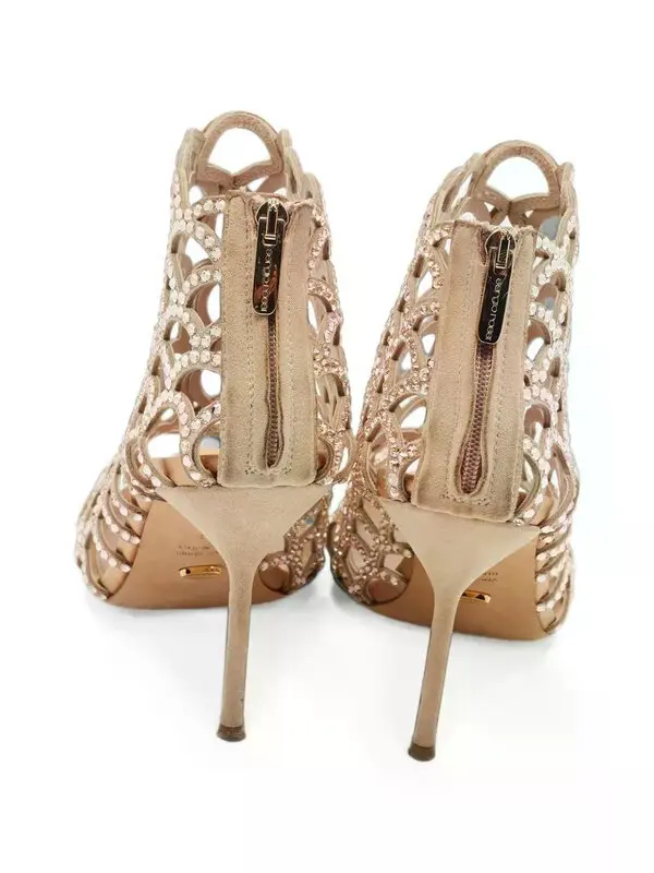 SERGIO ROSSI Cut-out Caged Ankle Boots