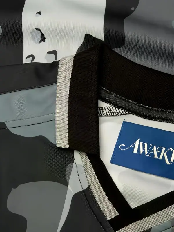 AWAKE NY Camo-print Striped T-shirt