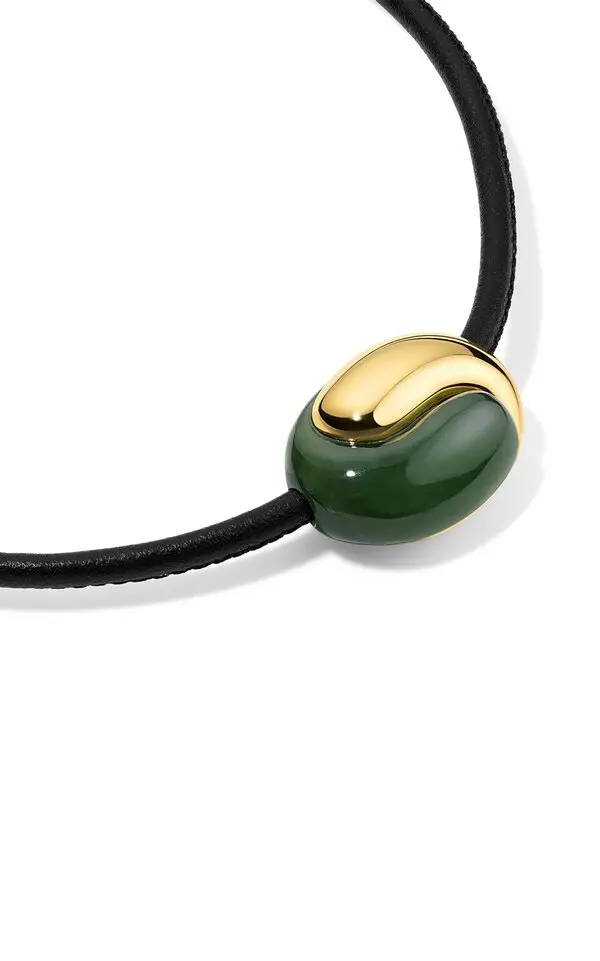 PAMELA ZAMORE Holos Hug Green Jade Necklace
