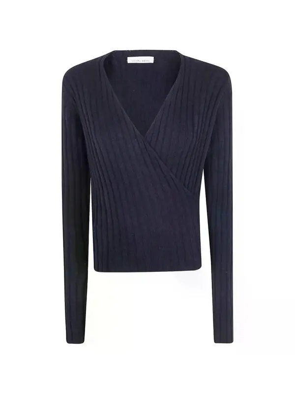 Liviana Conti Ribbed Knit Wrap Sweater