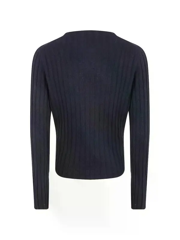 Liviana Conti Ribbed Knit Wrap Sweater - Black