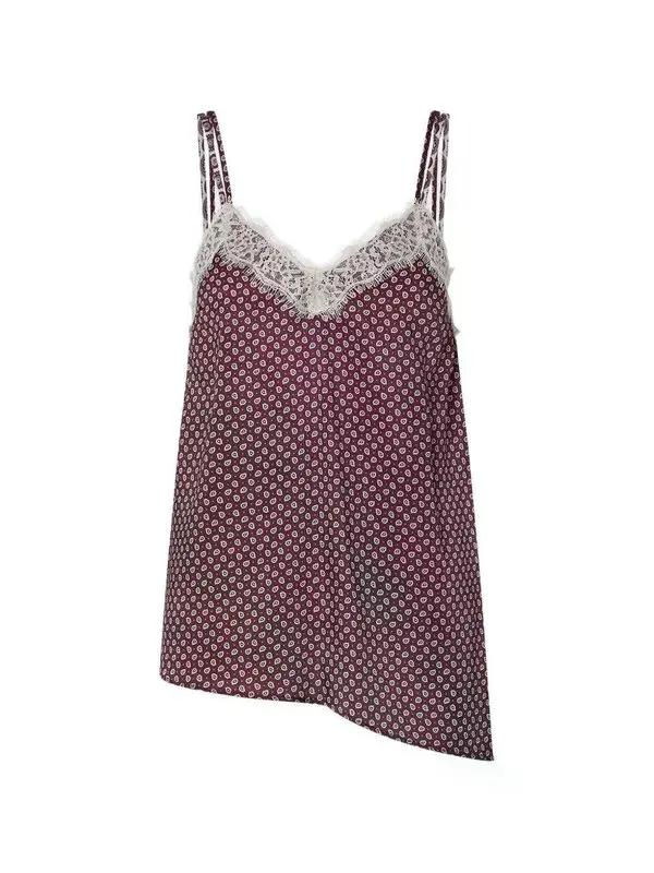 Liu Jo Lace-trim Asymmetric Top - Purple