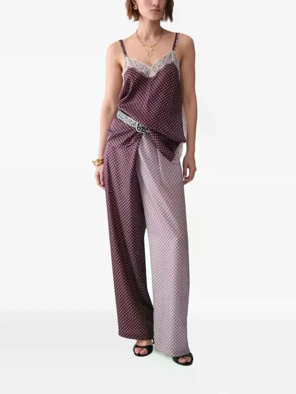 Liu Jo Lace-trim Asymmetric Top - Purple