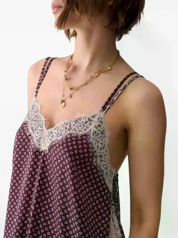 Liu Jo Lace-trim Asymmetric Top - Purple