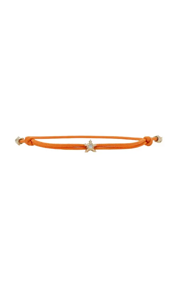 Bea Bongiasca Stellina 9k Gold Diamond Charm Bracelet - Orange