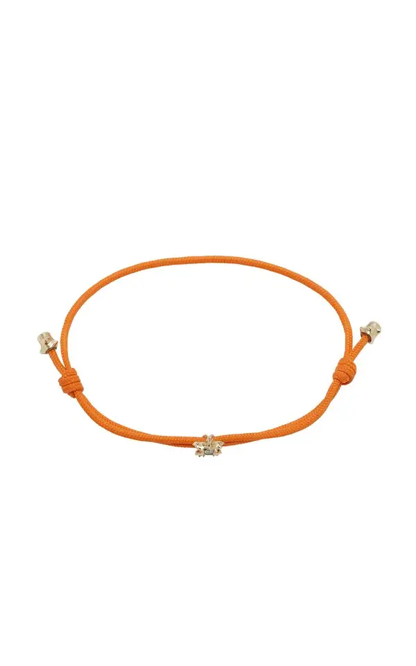 Bea Bongiasca Stellina 9k Gold Diamond Charm Bracelet - Orange