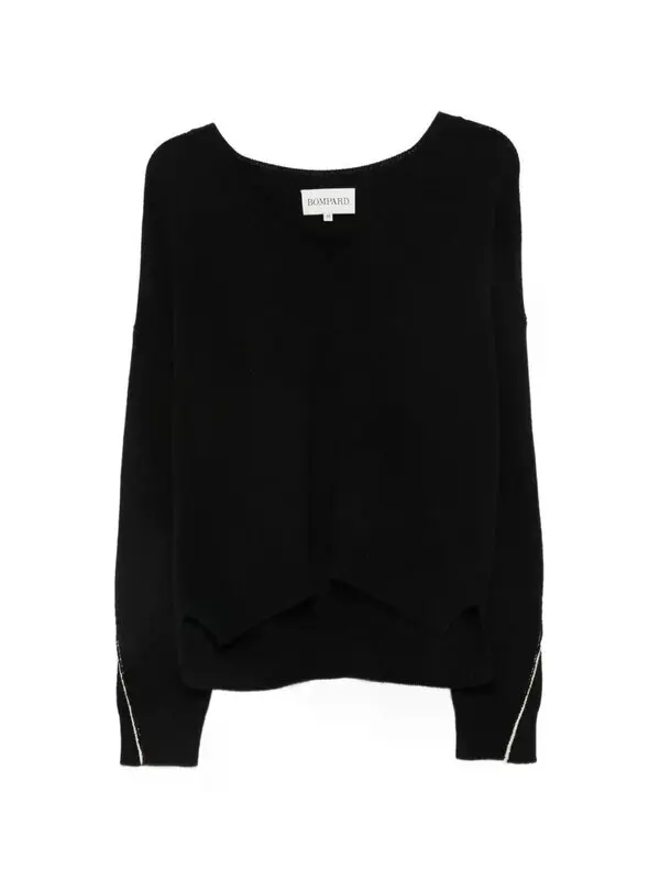 Eric Bompard V-neck Cashmere Sweater With Side Slits