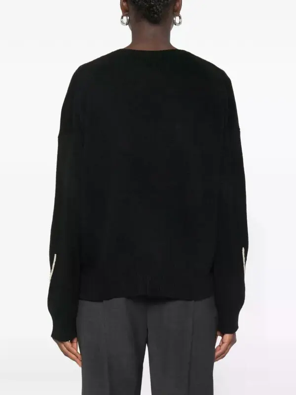 Eric Bompard V-neck Cashmere Sweater With Side Slits