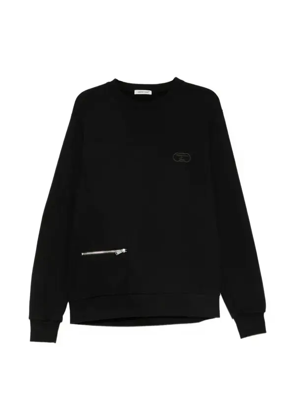 Undercover Zip-detail Embroidered Sweatshirt - Black