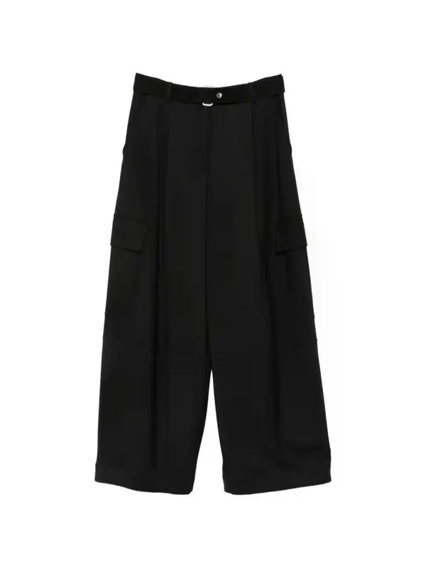 P.a.r.o.s.h Belted Wide-leg Cargo Pants - Black