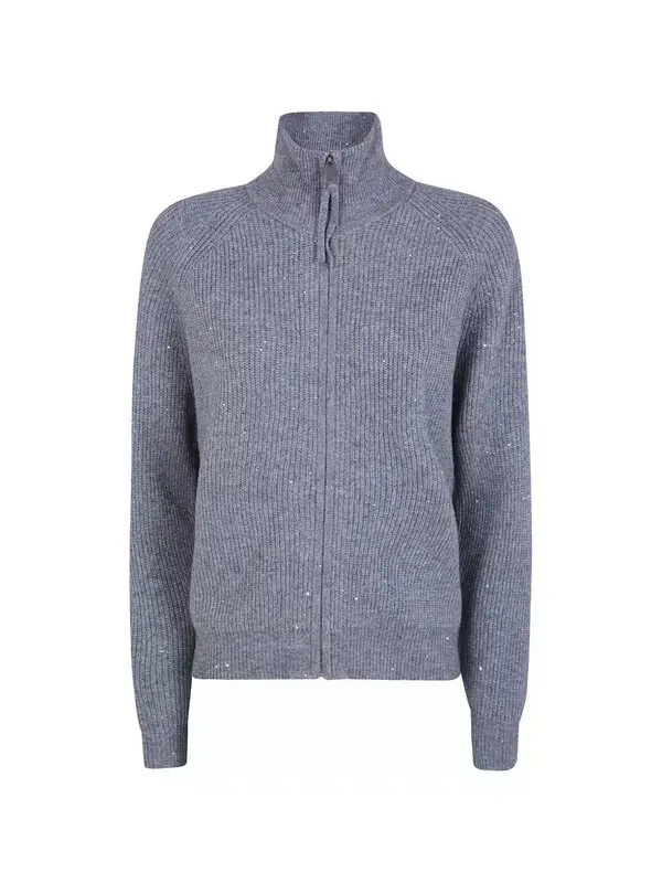 Seventy Sequin-embellished Ribbed Cardigan