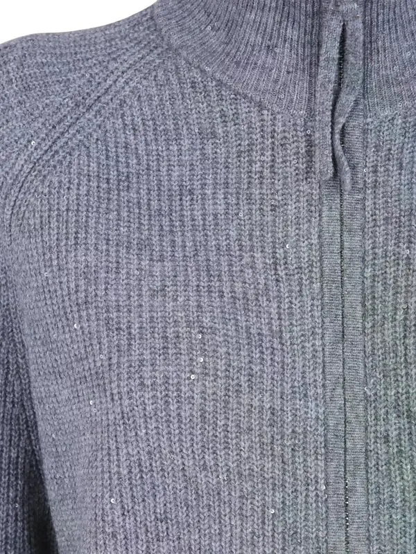 Seventy Sequin-embellished Ribbed Cardigan