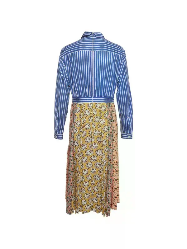 Prada Printed Long-sleeve Midi Dress