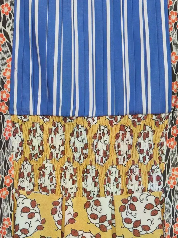 Prada Printed Long-sleeve Midi Dress