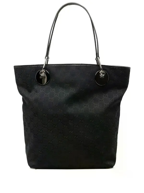 Gucci 2000-2015 Large Gg Canvas Eclipse Tote Bag - Black